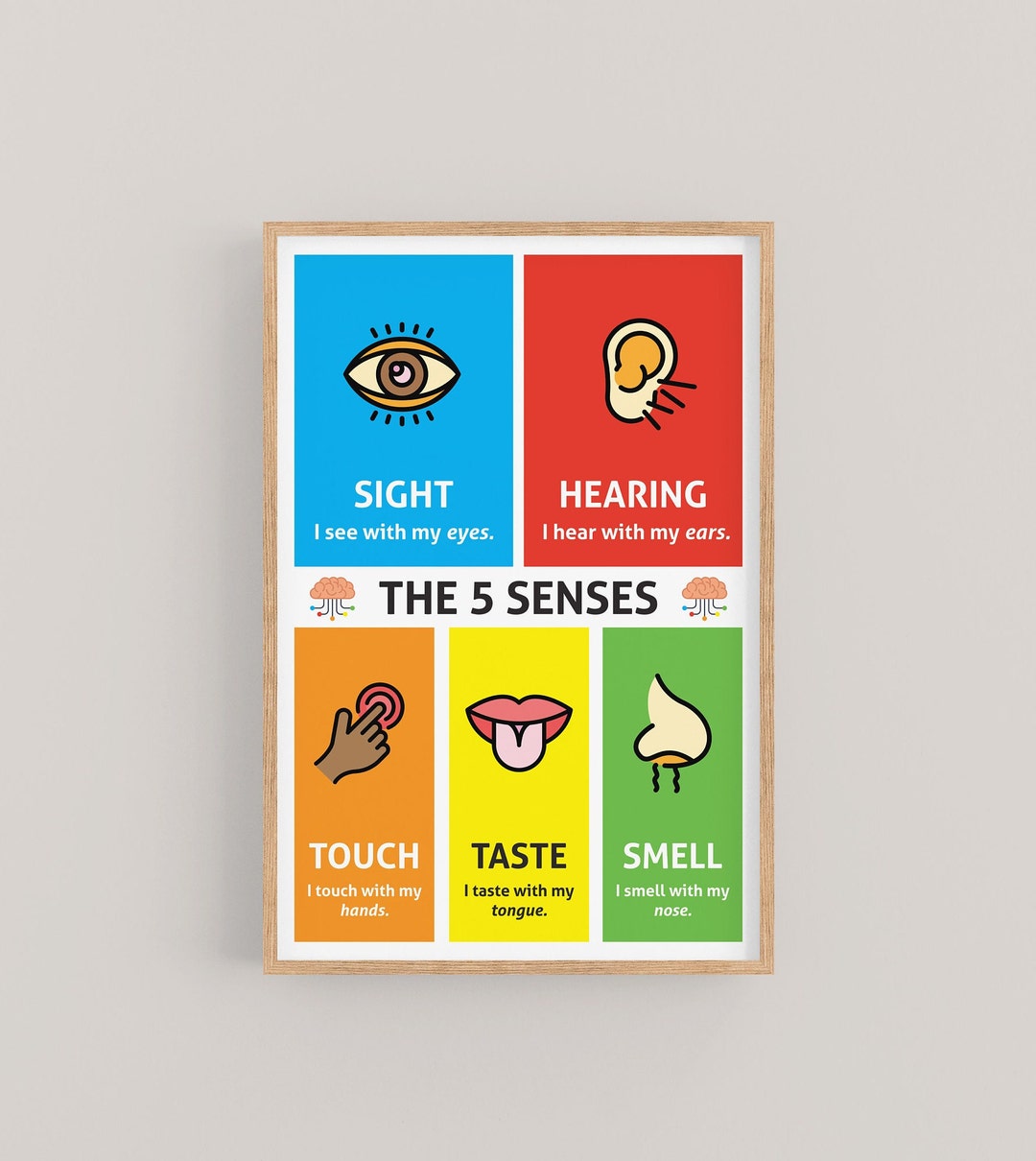 The Five Senses Wall Art, Educational Printable for the Classroom and ...