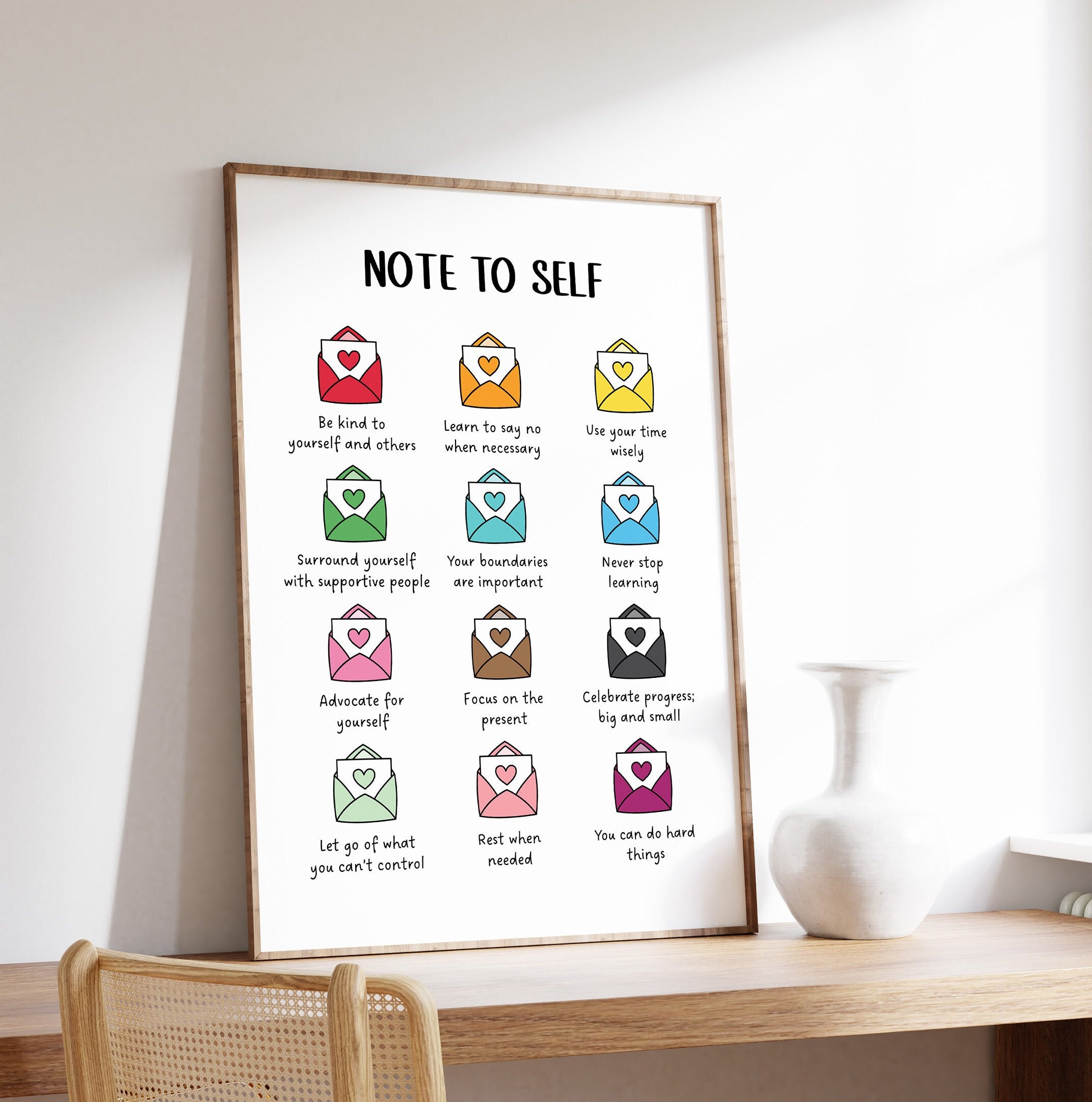Note to Self Poster, Mental Health Office Decor (digital Download) - Etsy