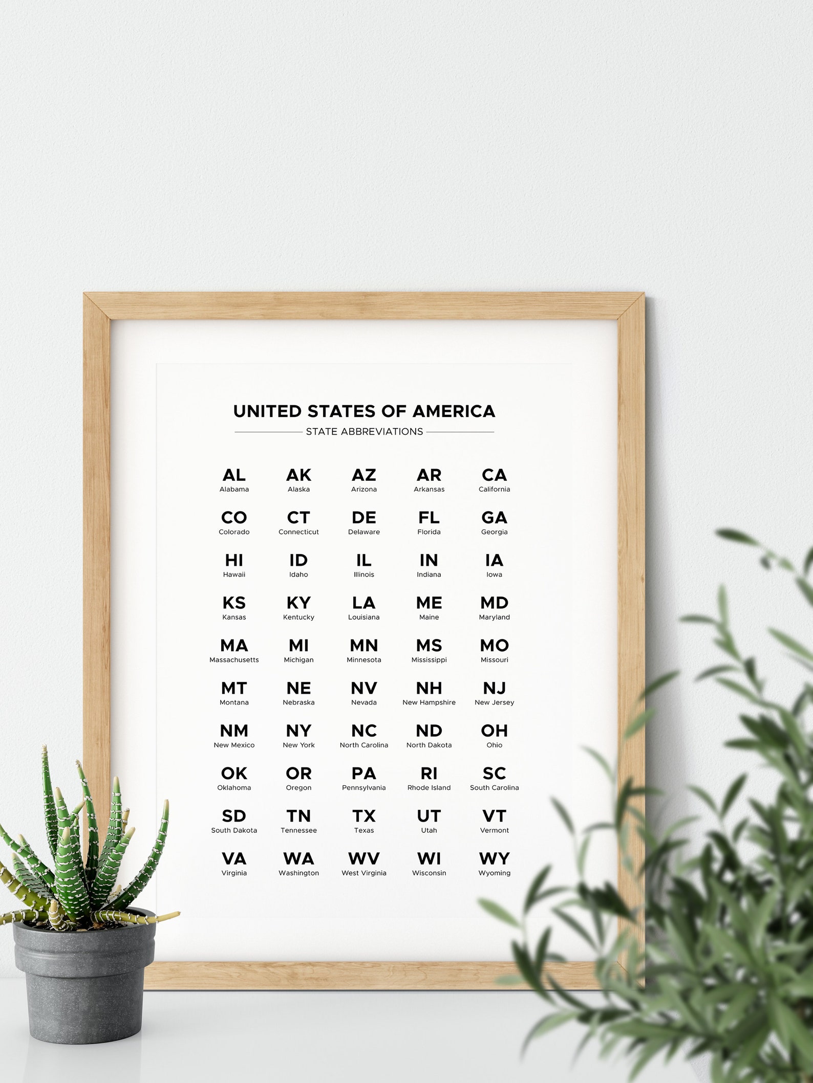 Printable US State Abbreviation Chart in Alphabetical Order. List of ...