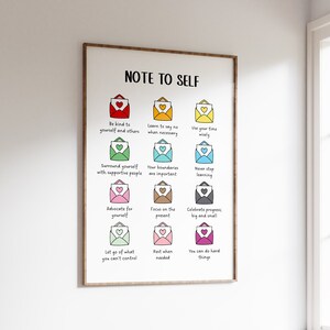 Note to Self Poster, Mental Health and Therapy Office Decor ...
