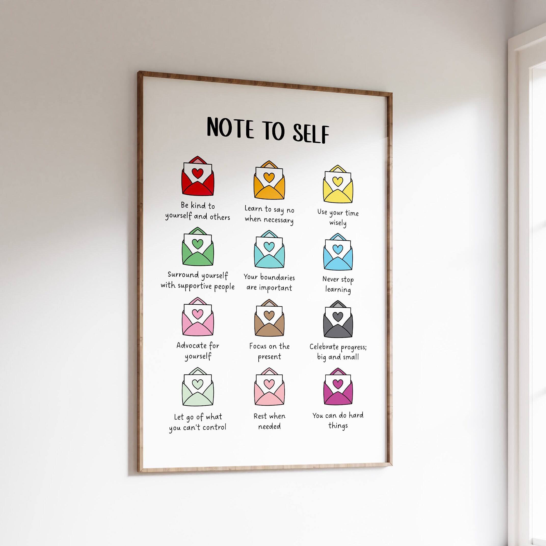 Note to Self Poster, Mental Health and Therapy Office Decor ...