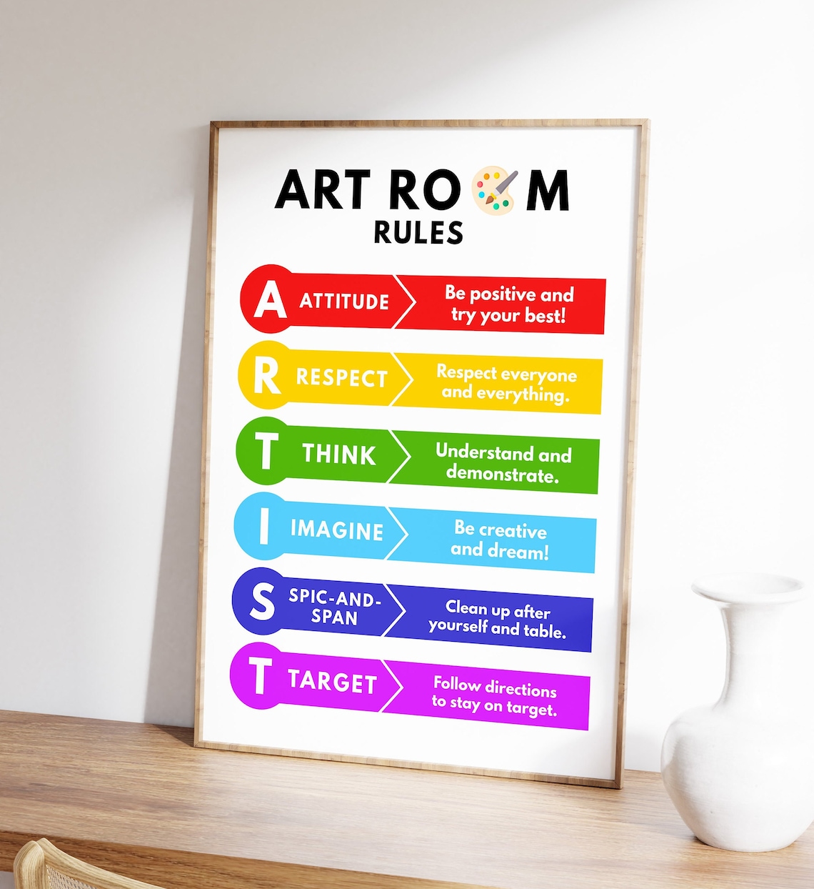 Art Room Rules Poster, Class Rules Poster, Artist Acronym, Rules and ...