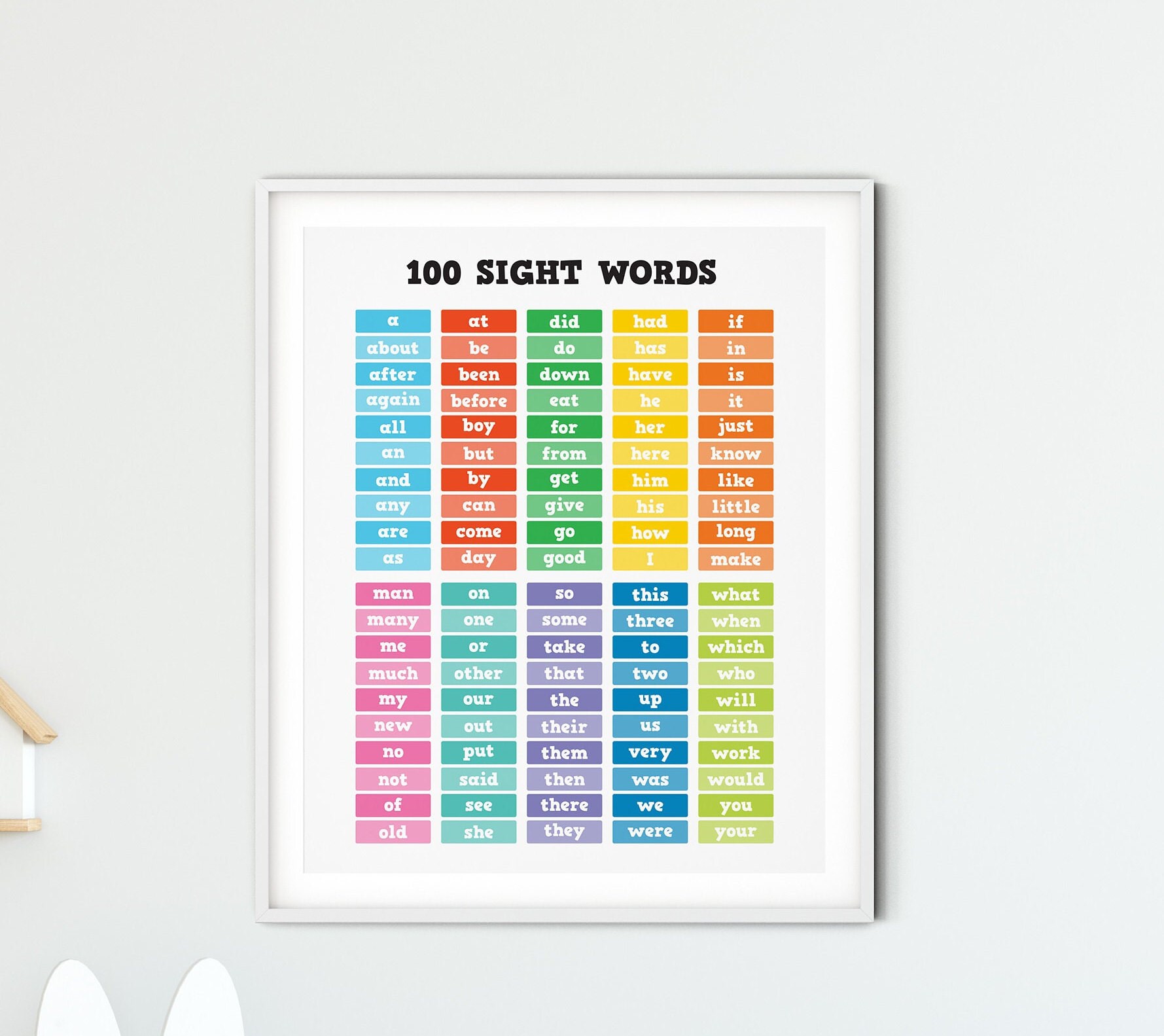 Printable 100 Sight Words Chart. Fun Learning List for Kids in ...