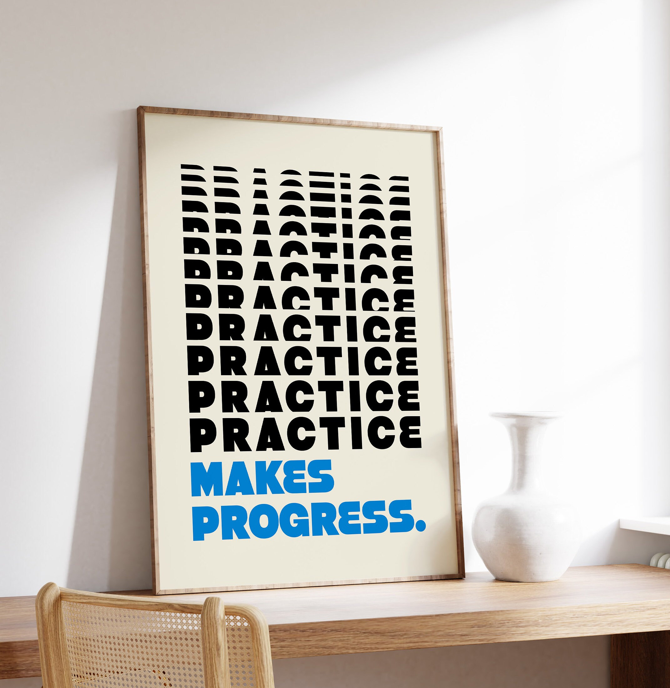 Trendy Retro Practice Makes Progress Print, Practice Makes Progress ...