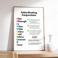 EDUCATION- Conjunctions Poster - Etsy