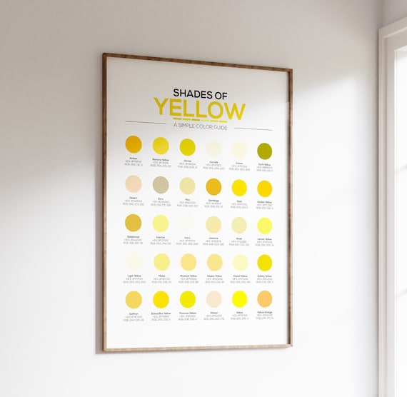 Different Shades Of Yellow Chart