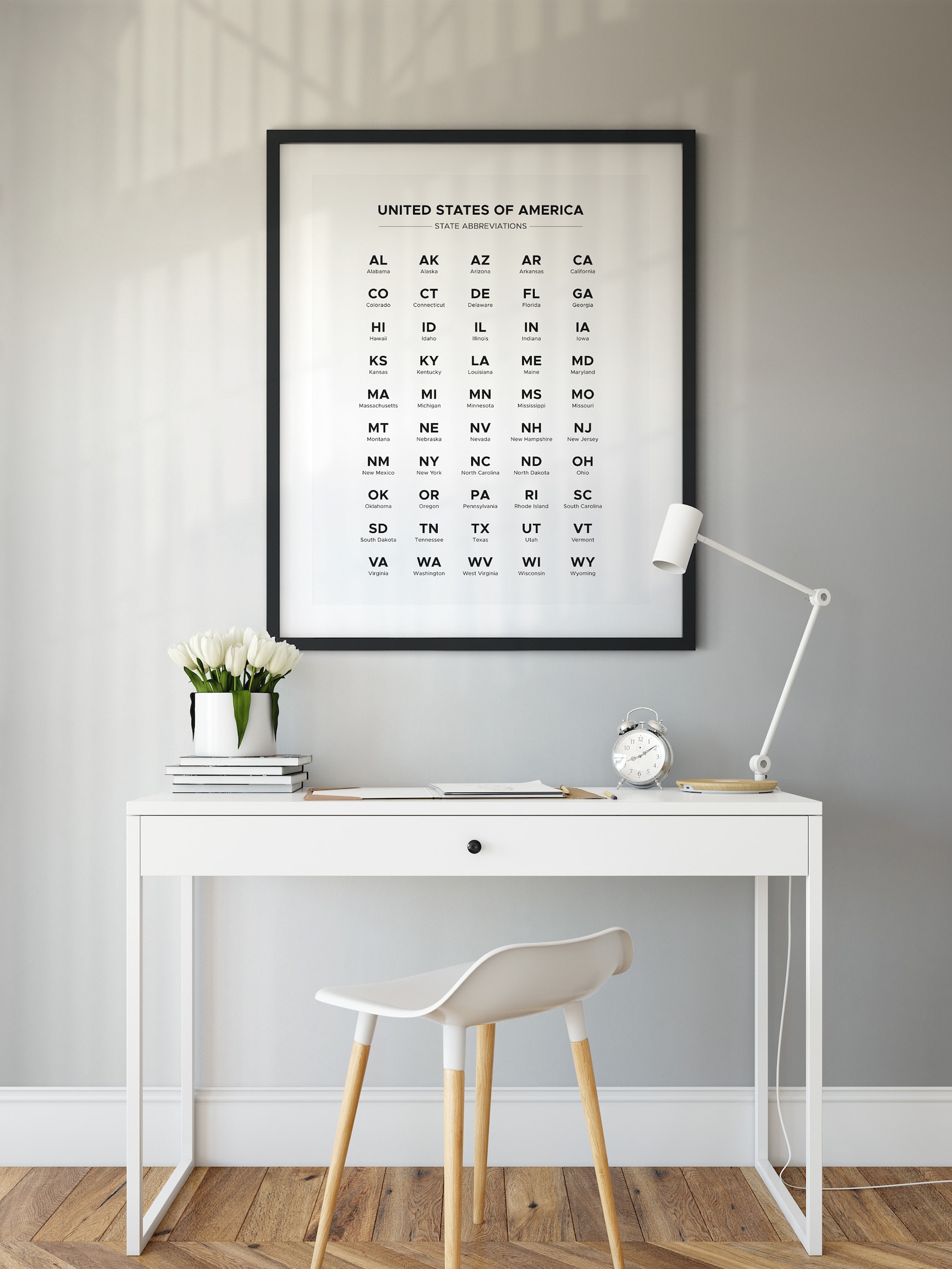 Printable US State Abbreviation Chart in Alphabetical Order. List of ...
