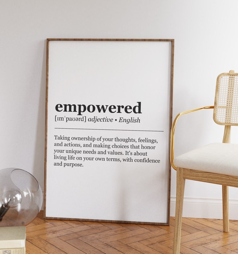 Empowered Definition Print, Self-care Poster, Mental Health, Self Love ...
