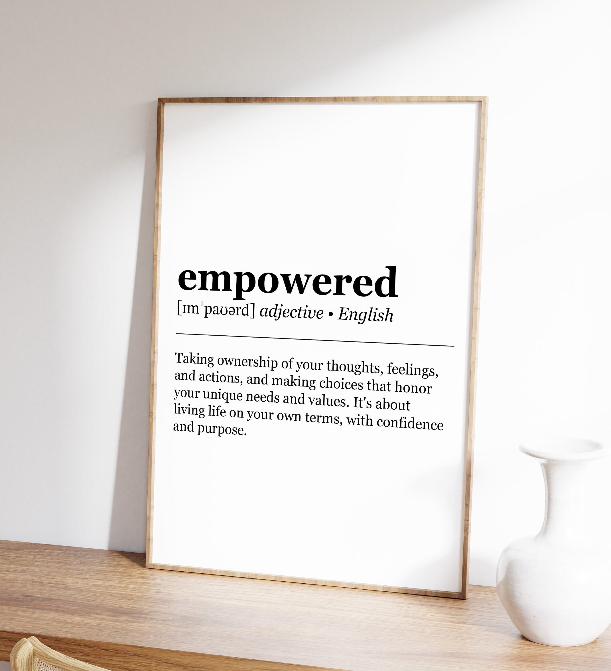 Empowered Definition Print, Self-care Poster, Mental Health, Self Love ...