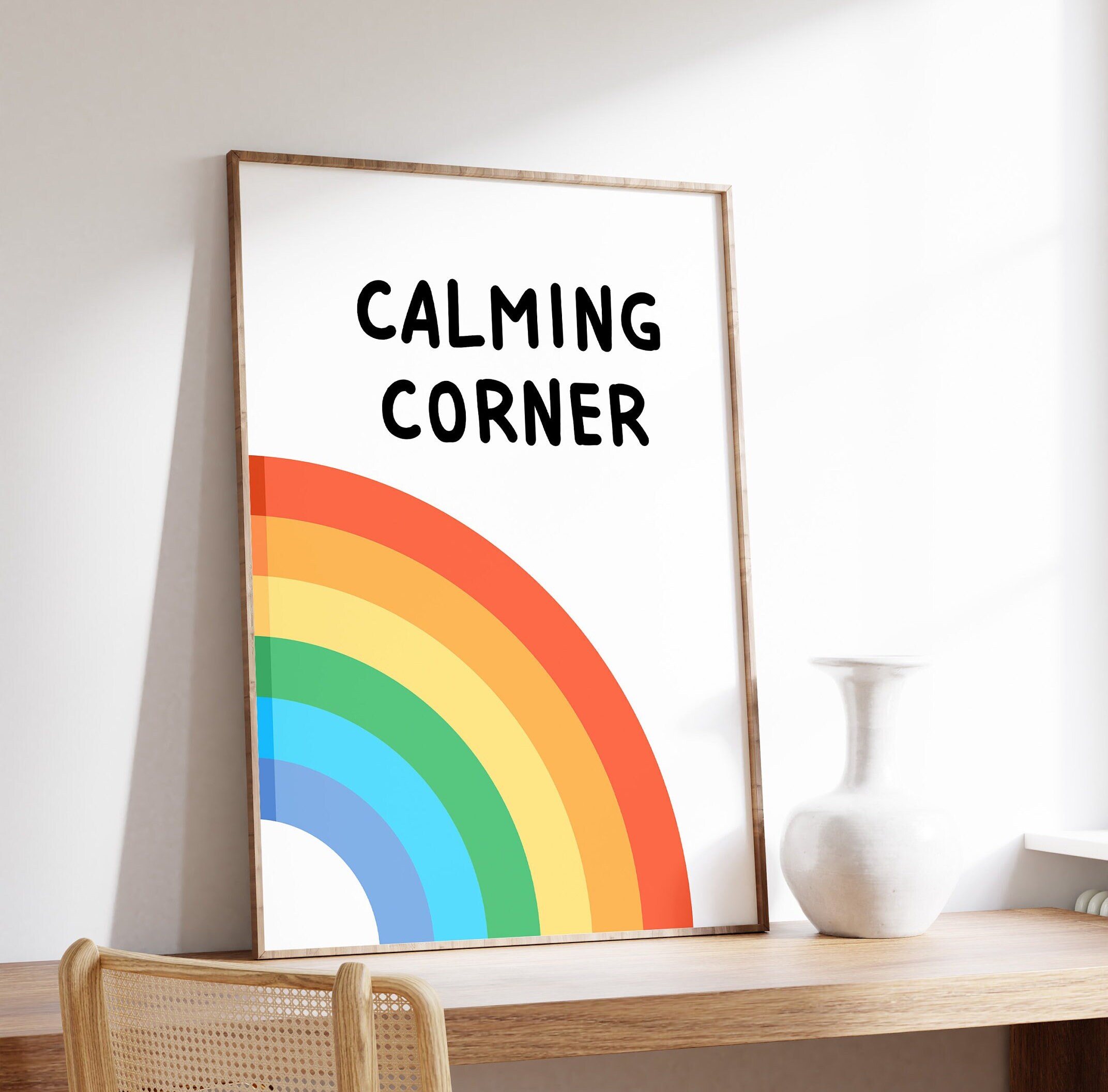 Calming Corner Poster, Mental Health Print for Kids, Self Regulation ...