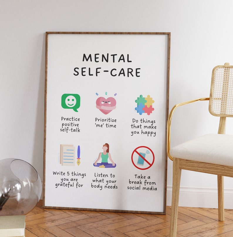 Self-care Poster, Mental Self-care, Therapy Print, Self-care Printable ...