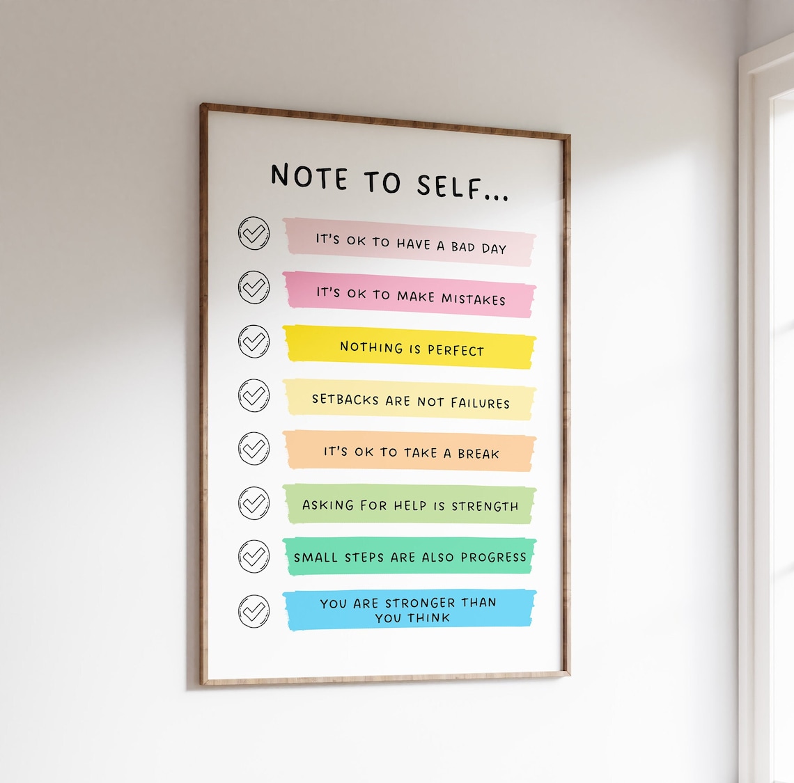 Note to Self Poster, Things to Remember, Motivational and Inspirational ...