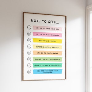 Note to Self Poster, Things to Remember, Motivational and Inspirational ...