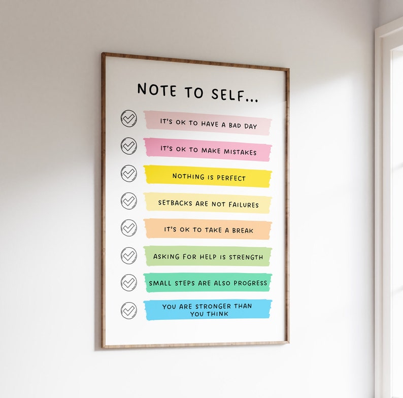 Note to Self Poster, Things to Remember, Motivational and Inspirational ...