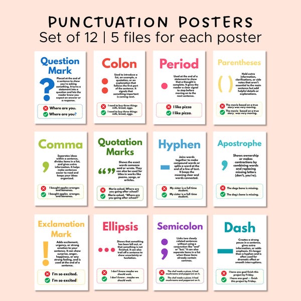 Punctuation Poster - Etsy