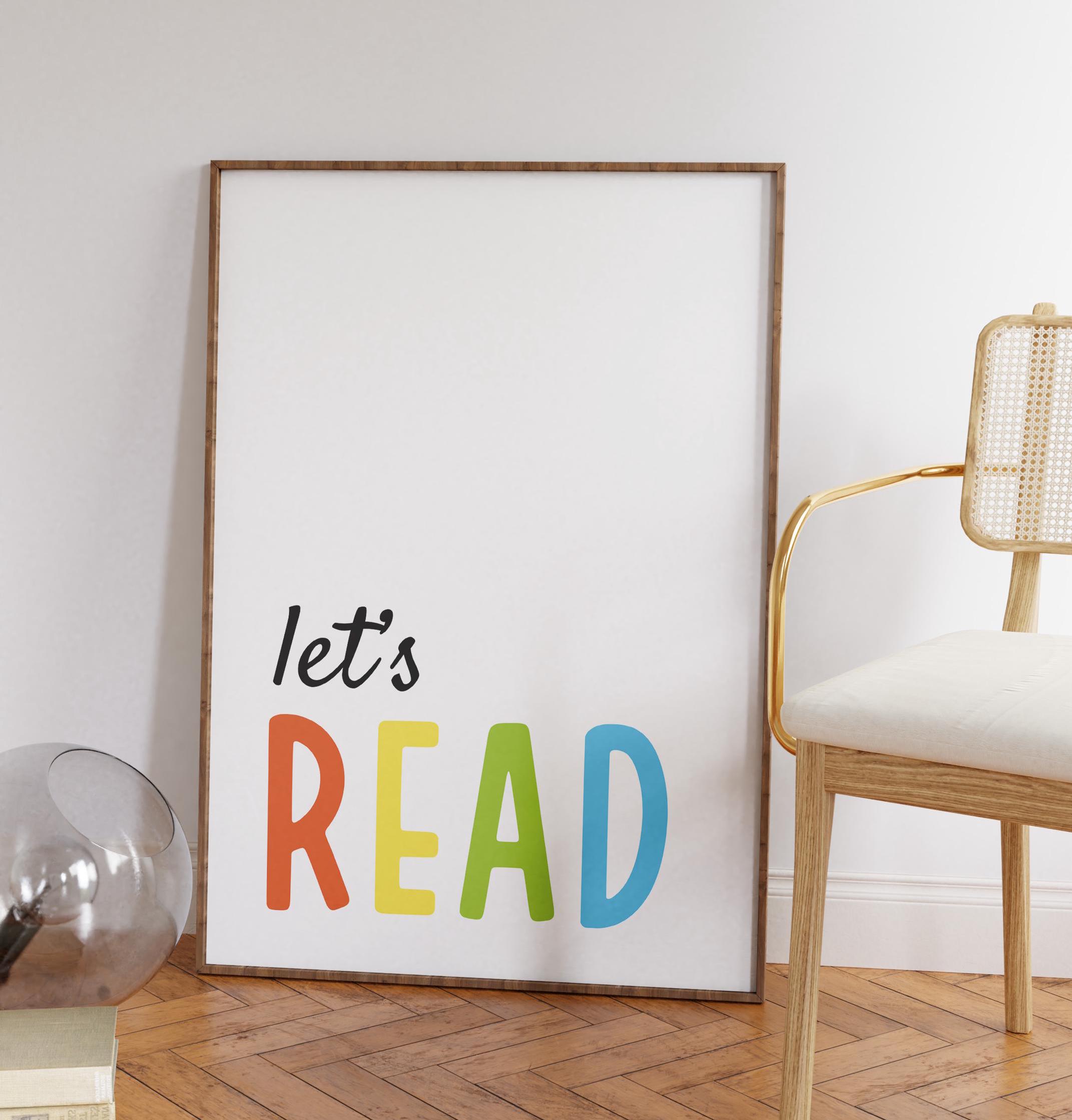 Let's Read Poster, Library Poster, Book Nook, School Library Decor ...