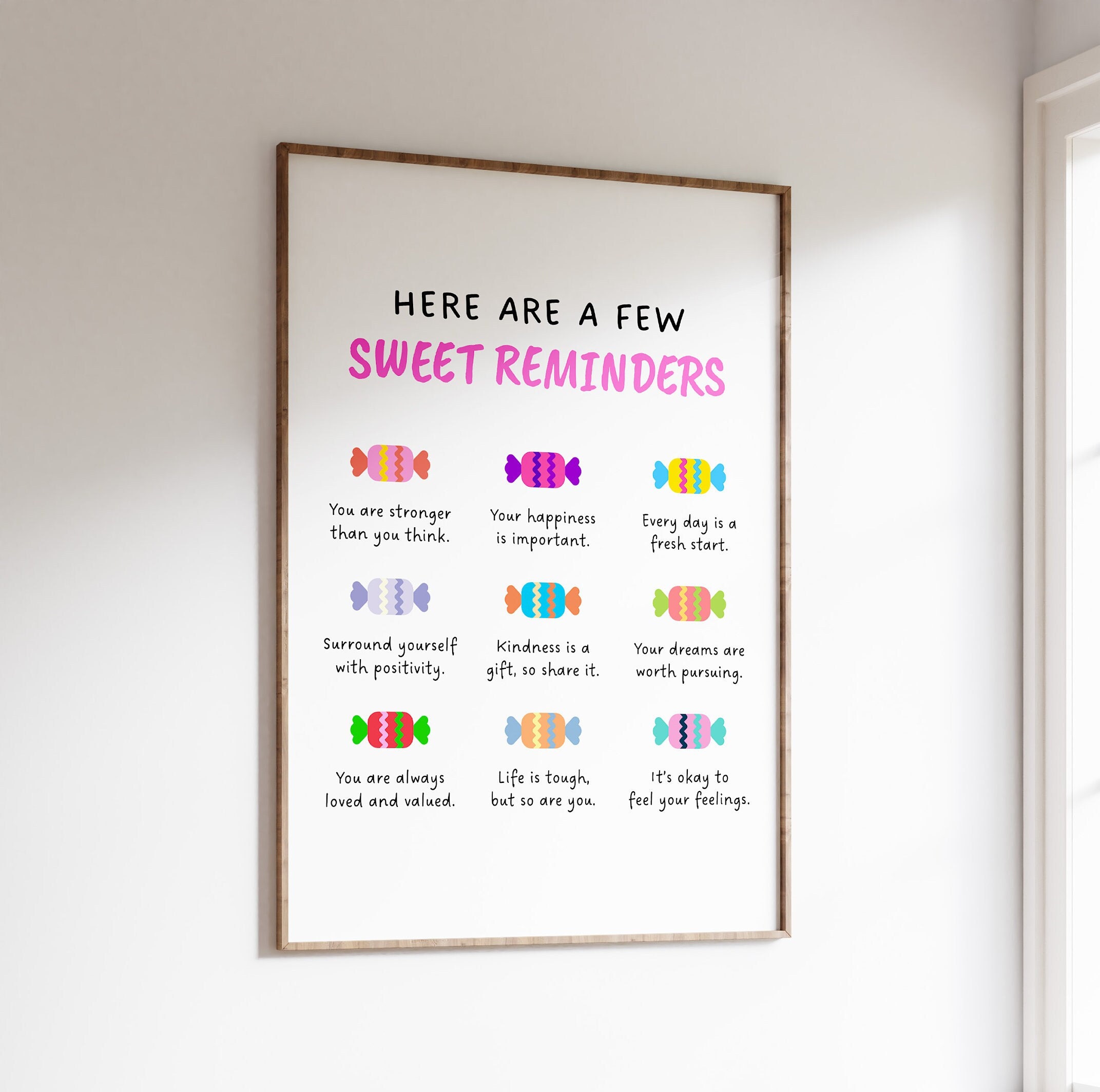 Sweet Reminders Poster, Reminder Poster, Self-care and Growth Mindset ...