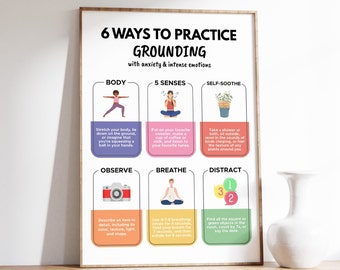 Grounding Techniques Therapy Office Decor School Counselor - Etsy