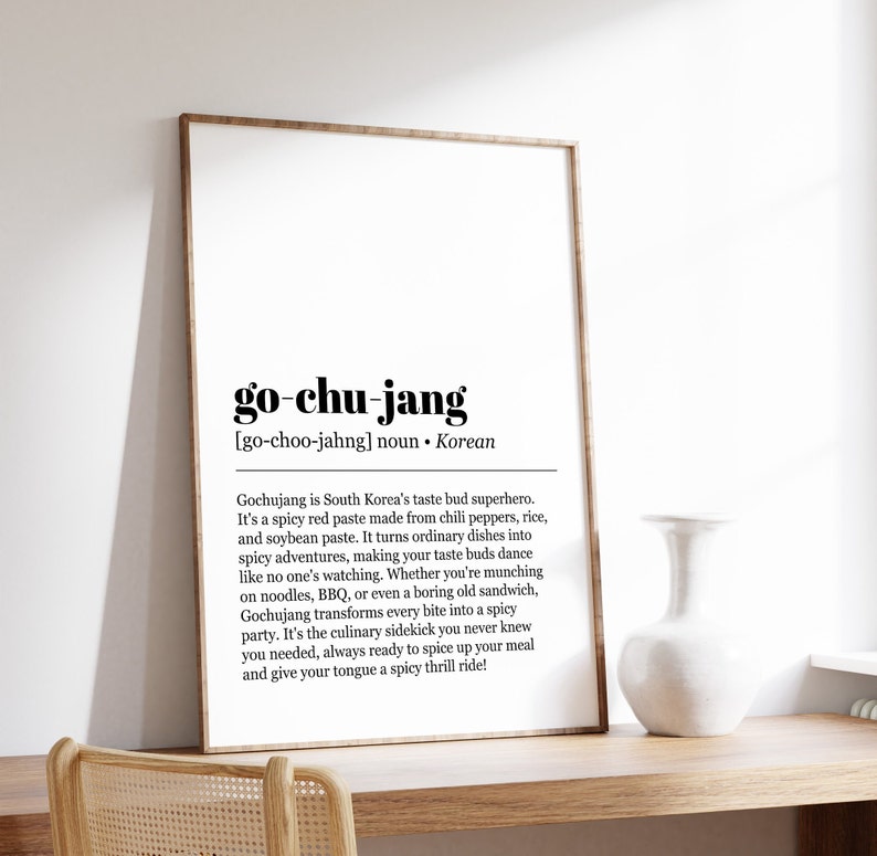 Gochujang Poster, Gochujang Definition Print, Korean Food and Cuisine ...