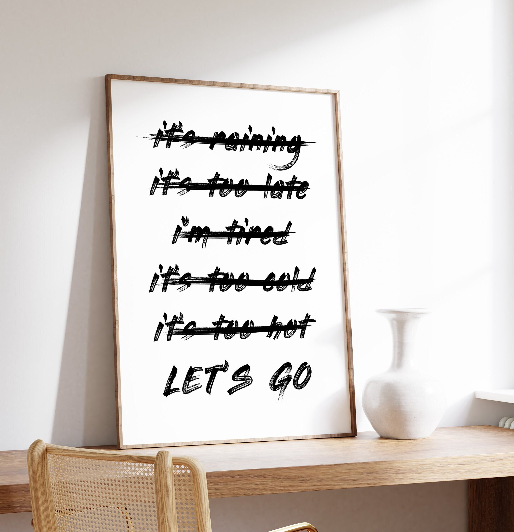 Let's Go Motivational Quote Poster, Printable Motivational Affirmations ...