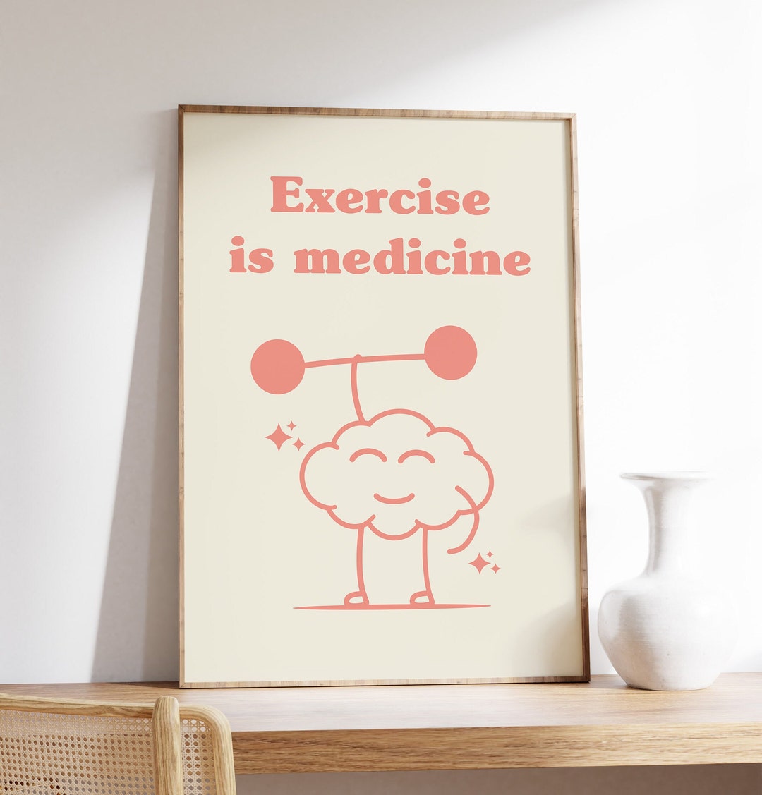 Exercise is Medicine Poster (salmon Pink), Exercise is Medicine Print ...