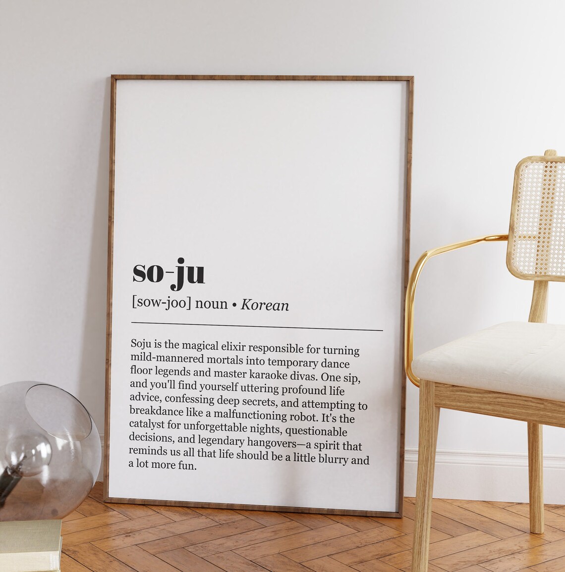 Soju Poster, Soju Definition Print, Korean Food and Cuisine, South ...