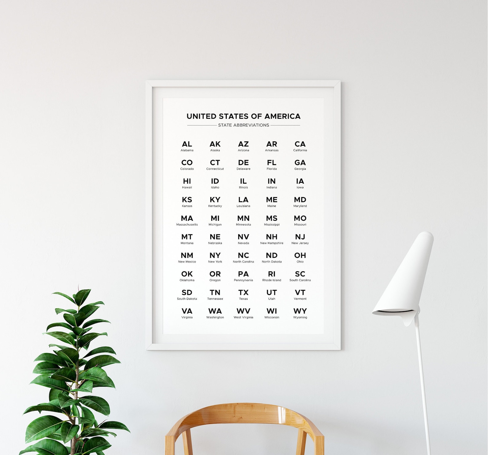 Printable US State Abbreviation Chart in Alphabetical Order. List of ...