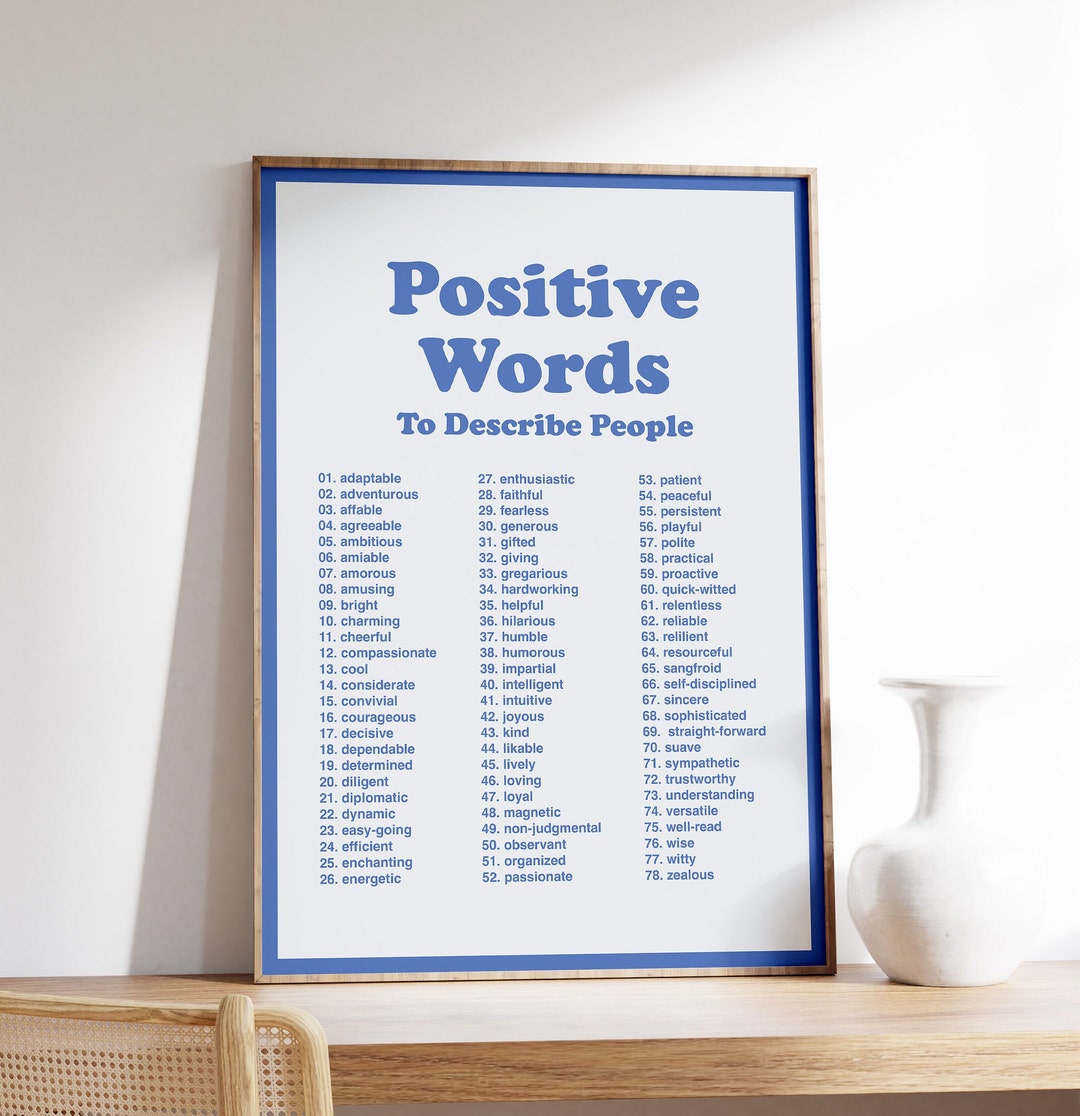 Positive Wall Art, Positive Words to Describe People, Positive Energy ...