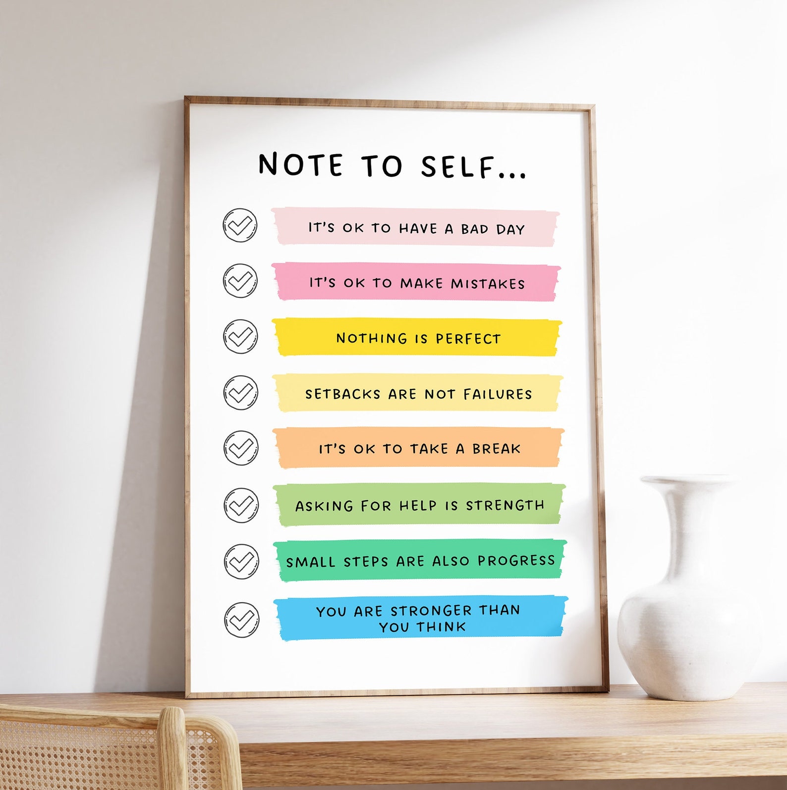 Note to Self Poster, Things to Remember, Motivational and Inspirational ...