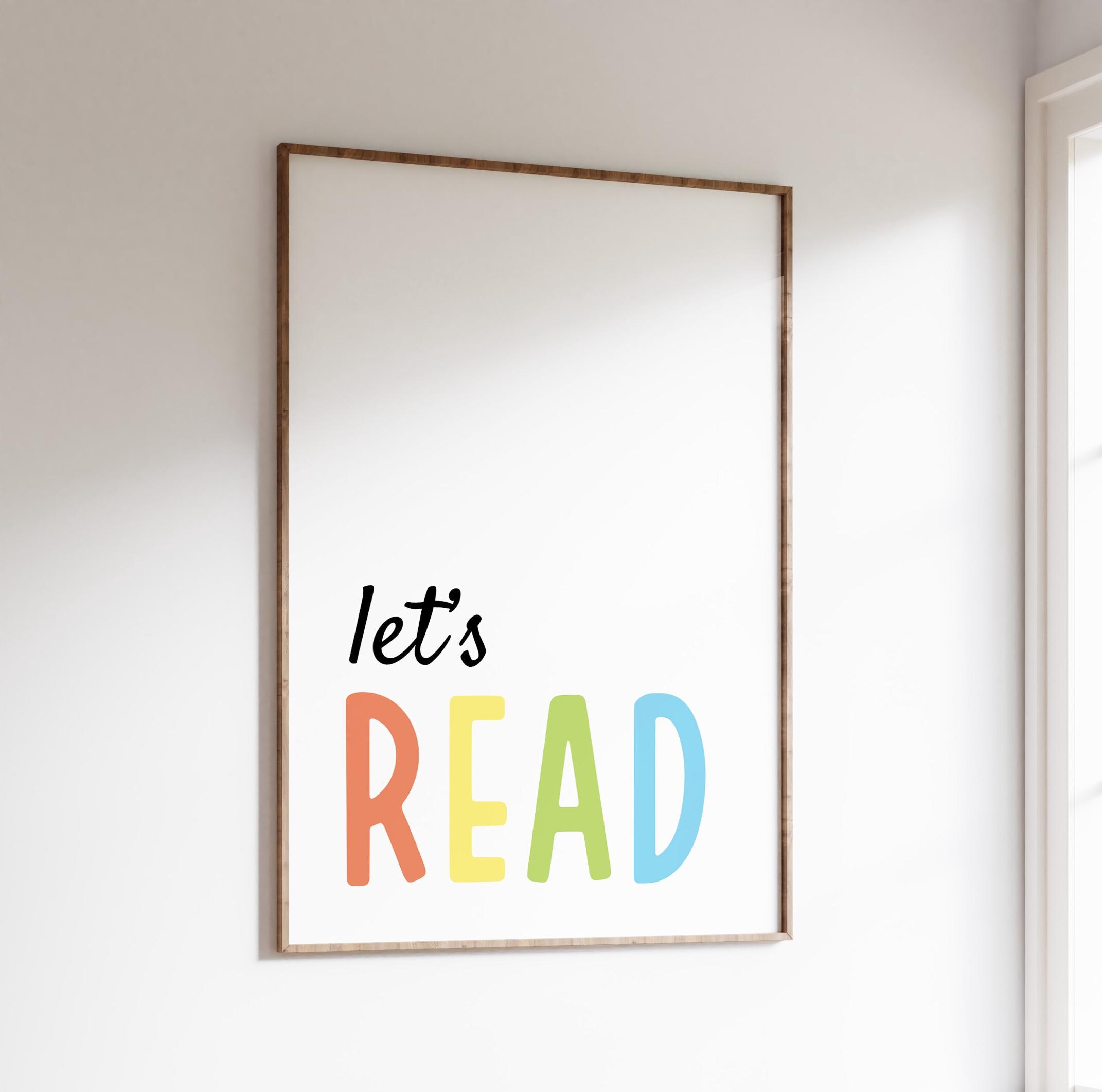Let's Read Poster, Library Poster, Book Nook, School Library Decor ...