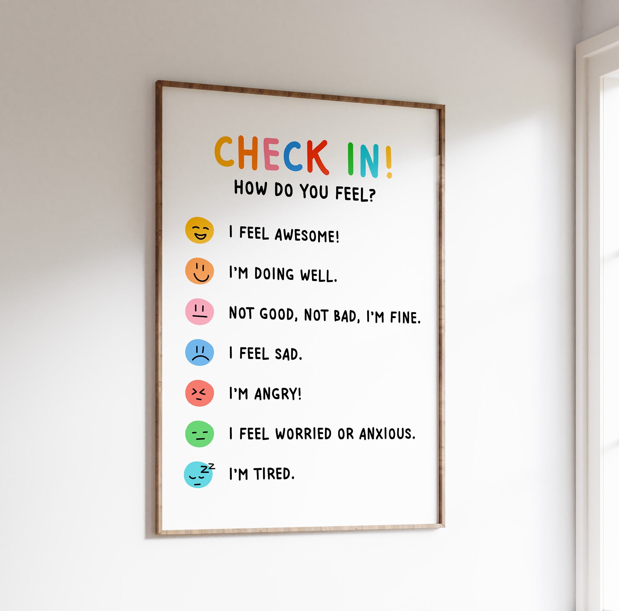 Check in Self Care Poster, Check in With Yourself, Daily Checklist ...