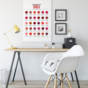 Different Shades of Red Color Chart With 30 Different Hex Color Codes ...