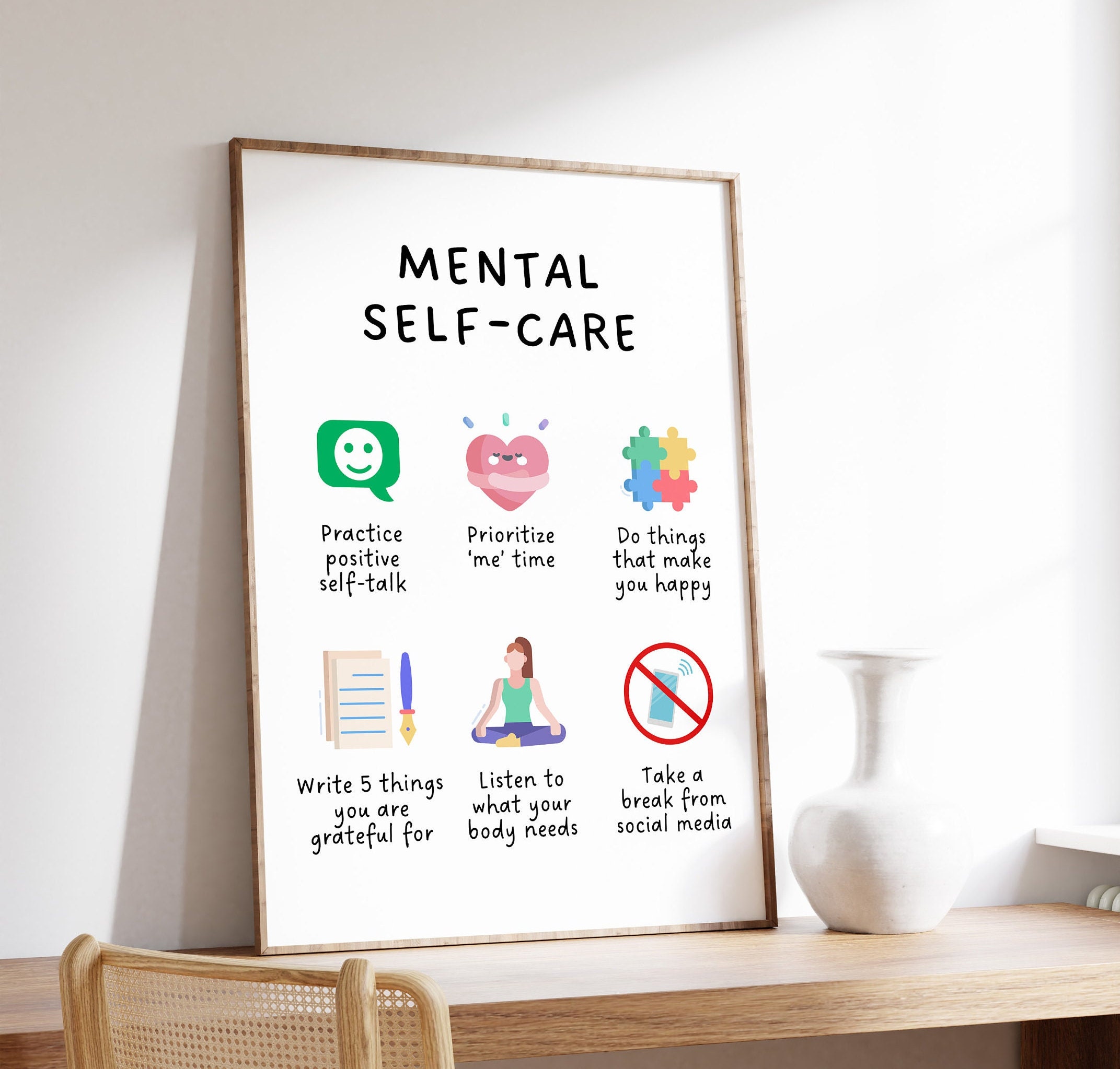 Self-care Poster, Mental Self-care, Therapy Print, Self-care Printable ...