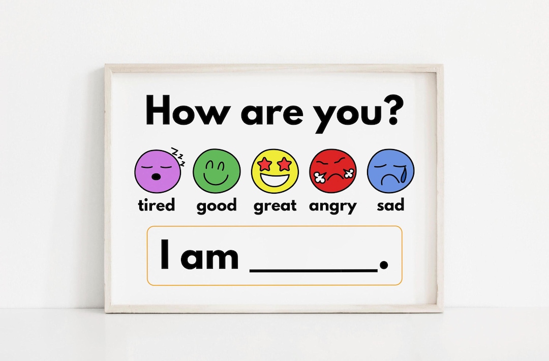 How Are You Feeling Poster, Kids Feelings and Emotion, Feelings Chart ...