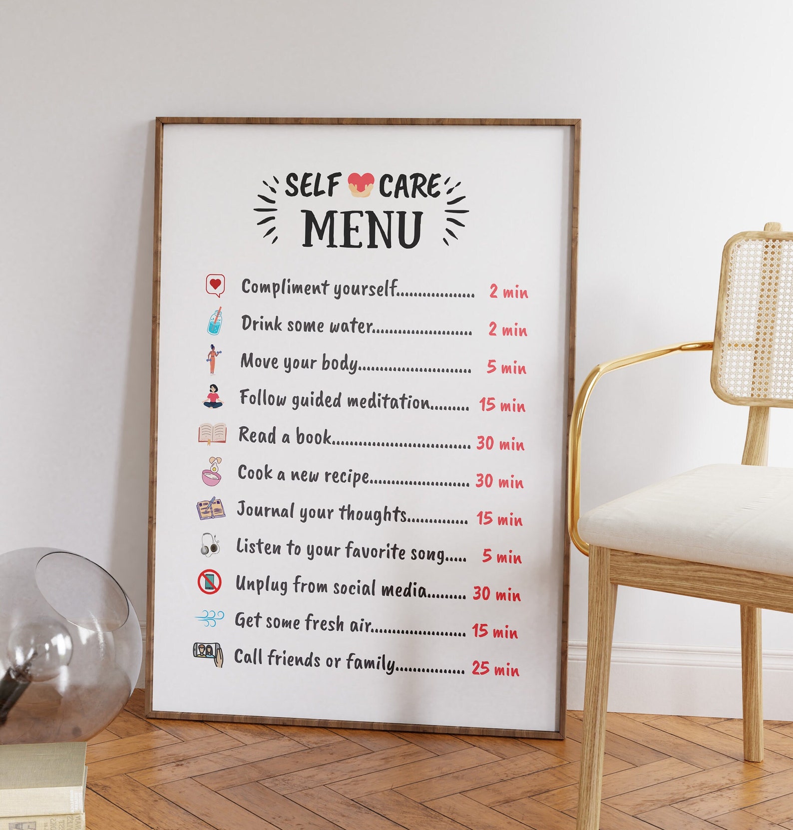 Self Care Menu Poster Self Care Poster Mental Health Self - Etsy