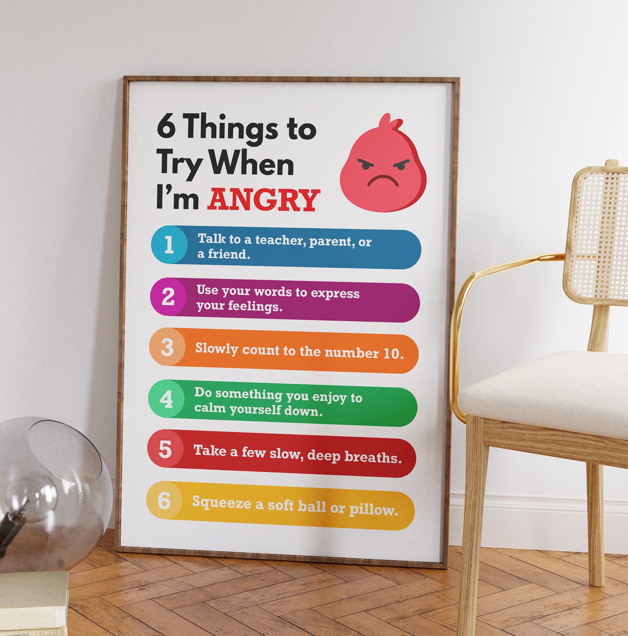 Anger Management Poster, 6 Things to Try When I'm Angry, Self ...