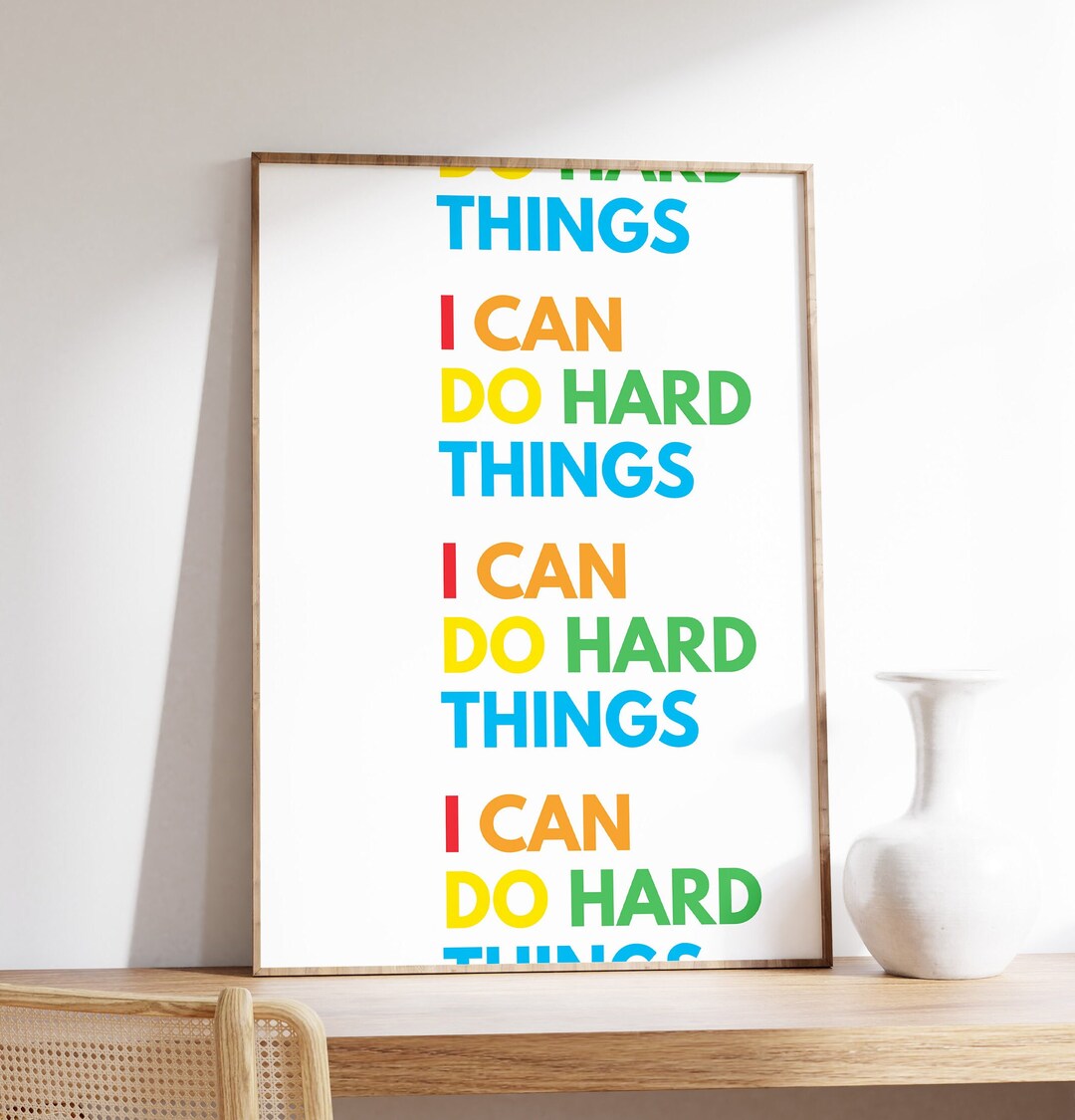 I Can Do Hard Things Poster, Mental Health Print for Kids, Affirmations ...