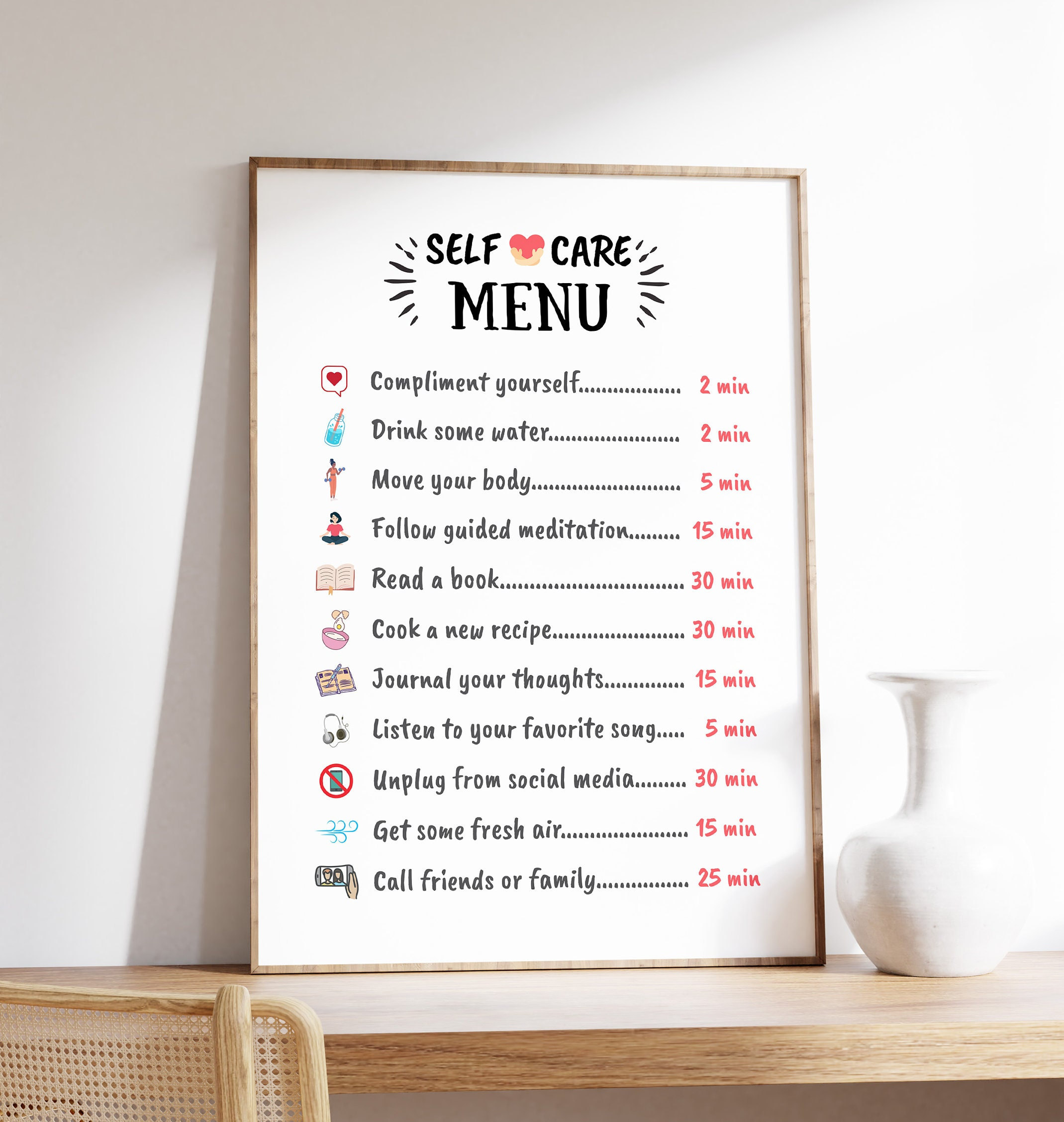 Self Care Menu Poster Self Care Poster Mental Health Self - Etsy Australia