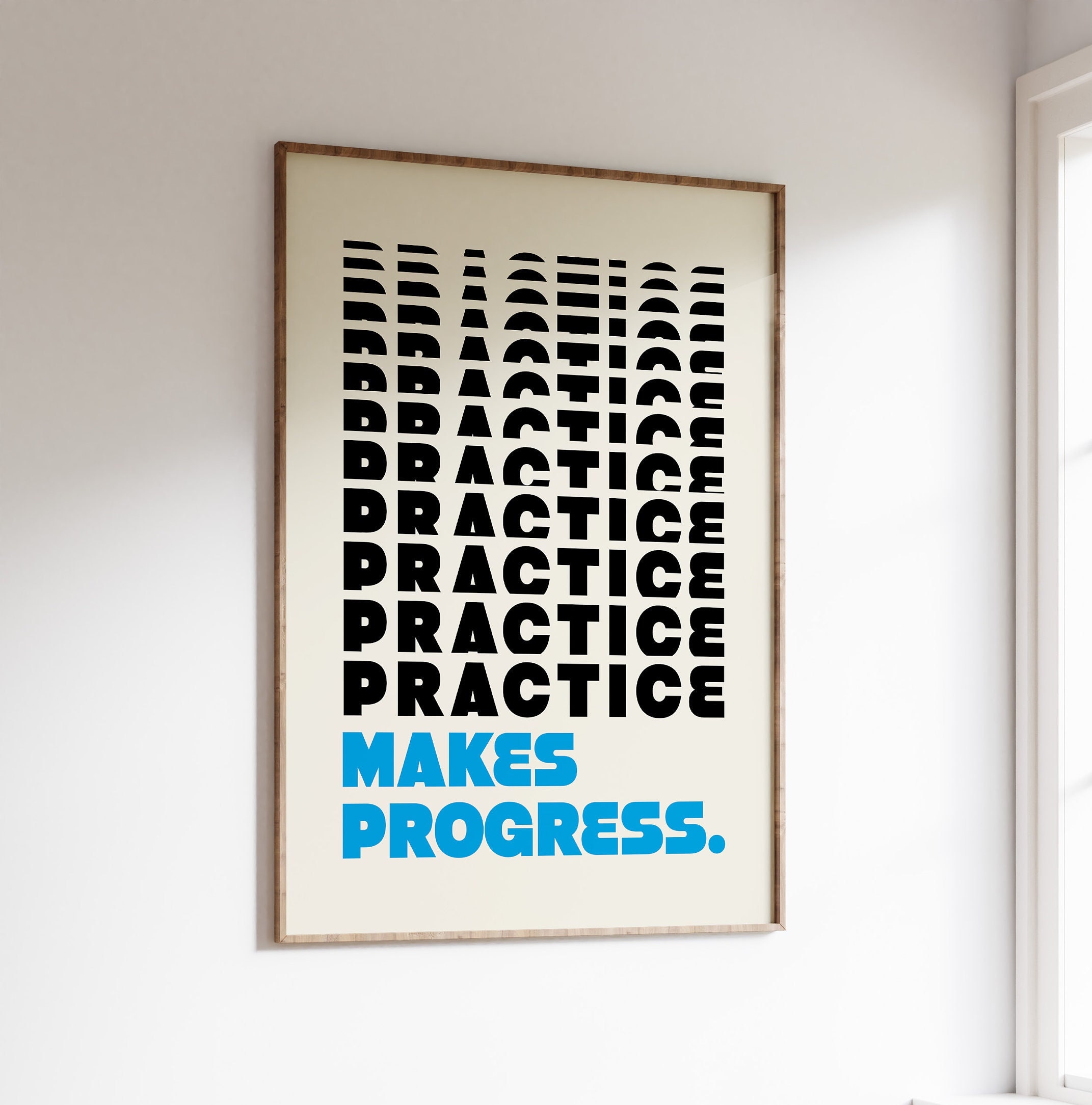 Trendy Retro Practice Makes Progress Print, Practice Makes Progress ...