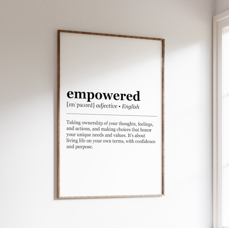 Empowered Definition Print, Self-care Poster, Mental Health, Self Love ...