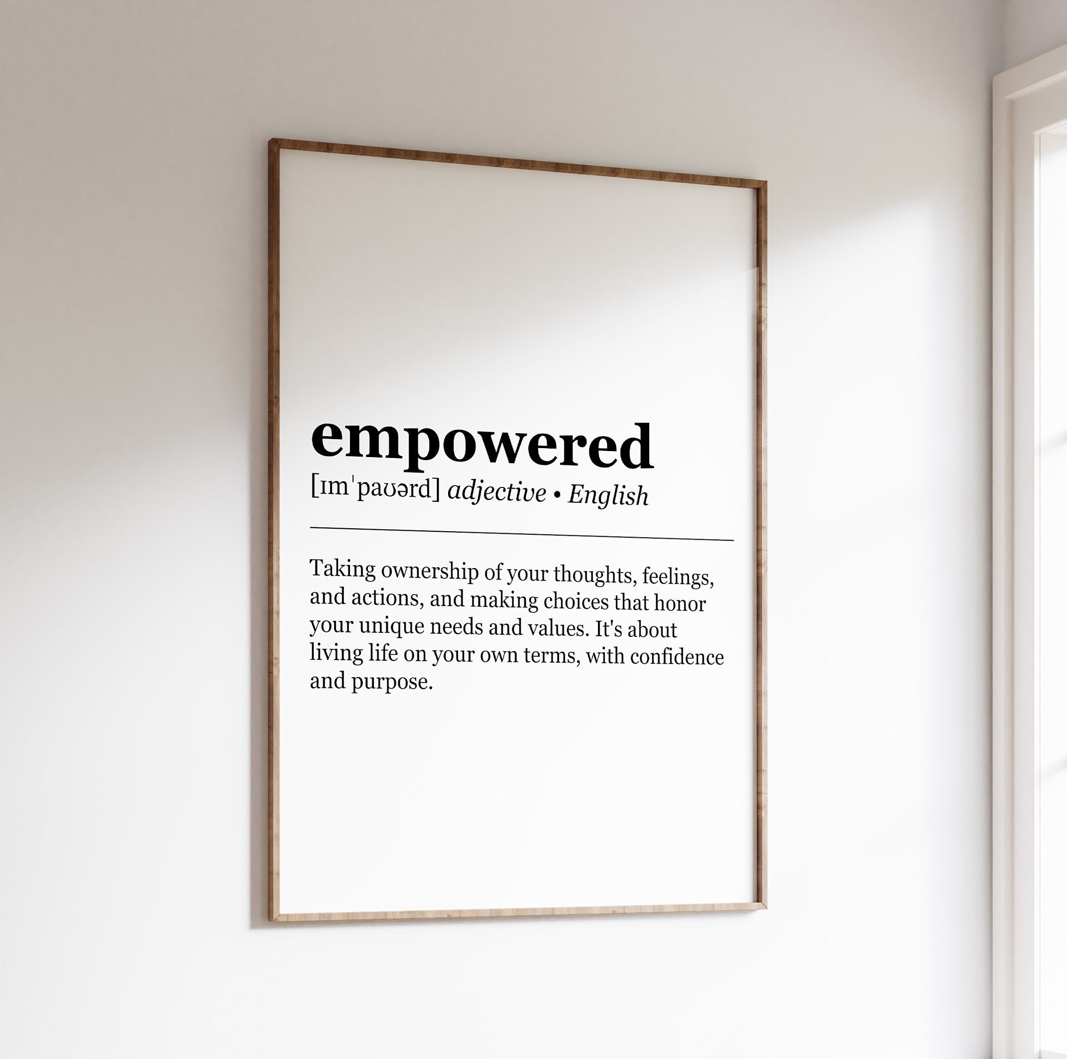Empowered Definition Print, Self-care Poster, Mental Health, Self Love ...