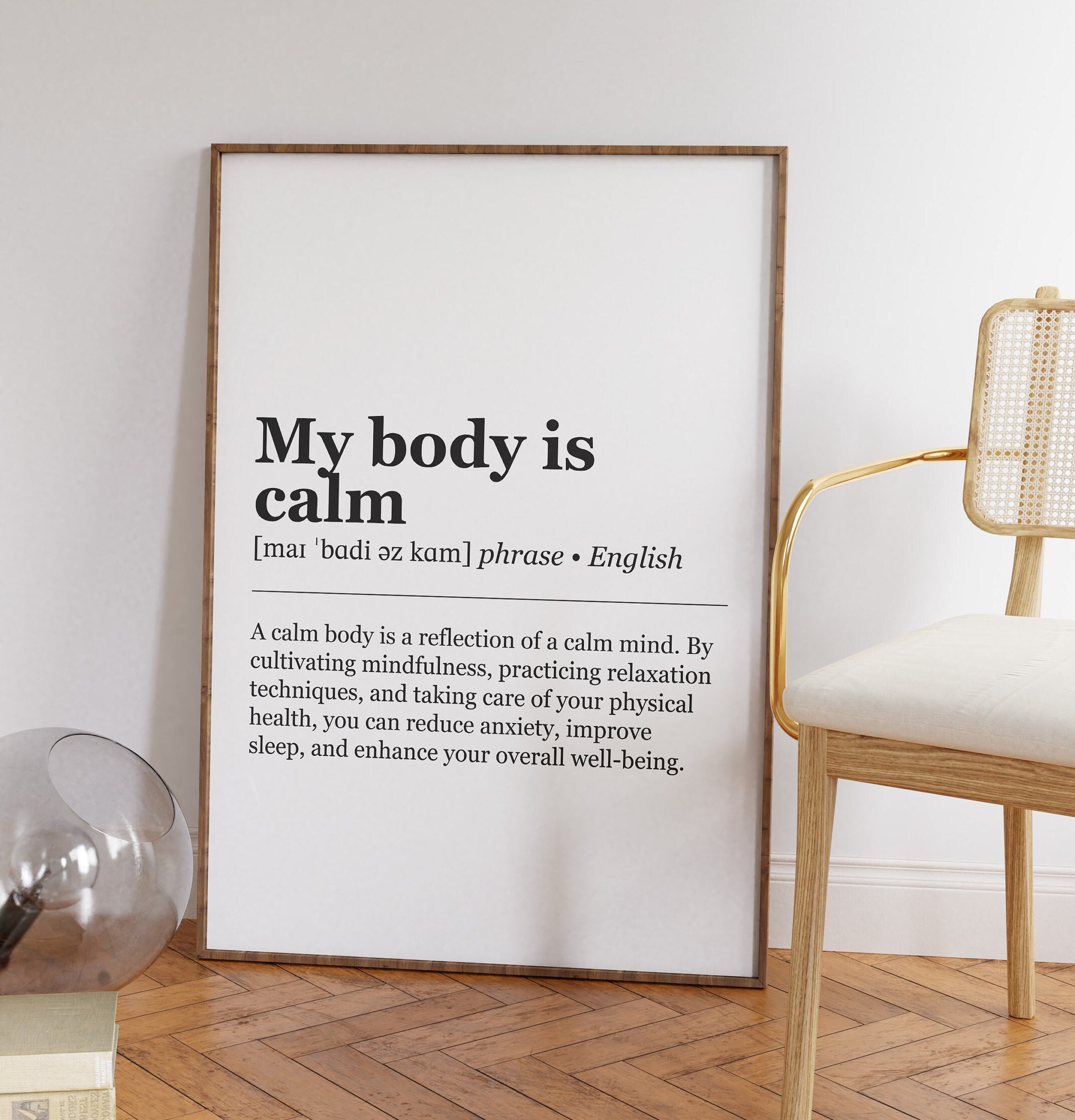 My Body is Calm Definition Print, Self-care Poster, Mental Health, Self ...