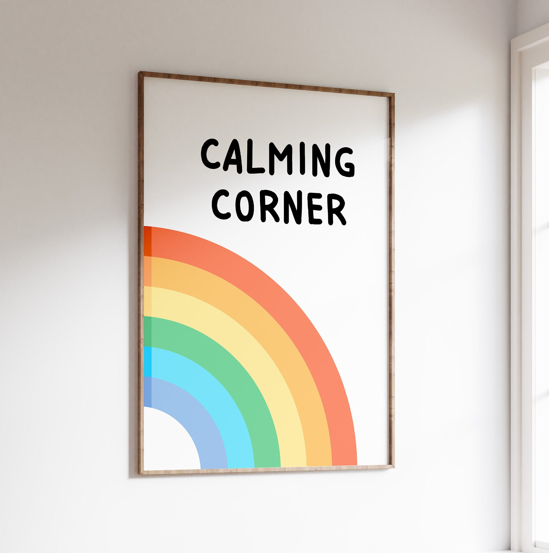 Calming Corner Poster, Mental Health Print for Kids, Self Regulation ...