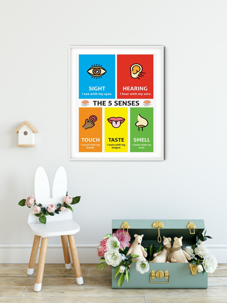 The Five Senses Wall Art, Educational Printable for the Classroom and ...
