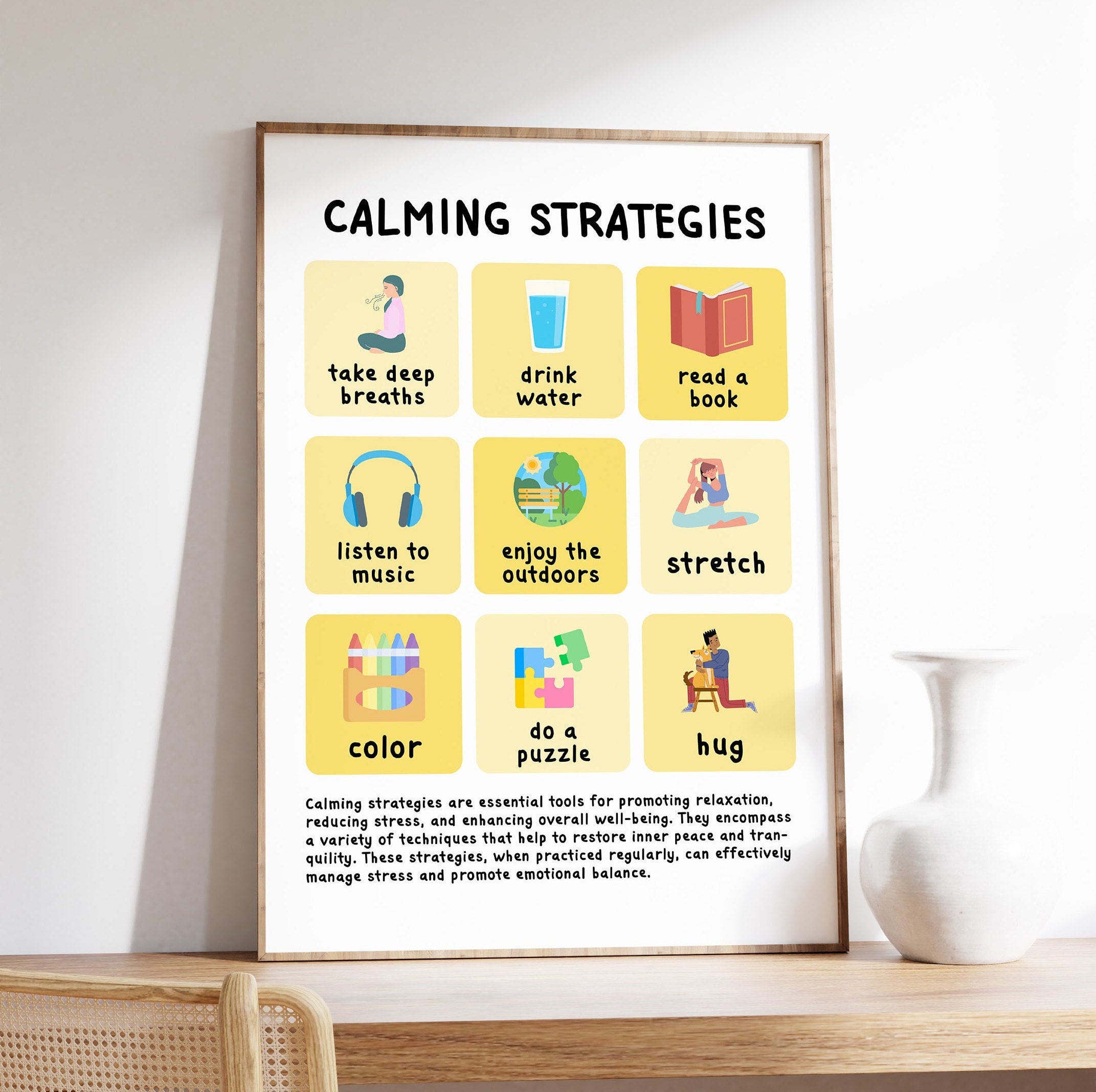 Calm Corner Poster Bundle Set of 6, Coping Skills, Calming Corner ...
