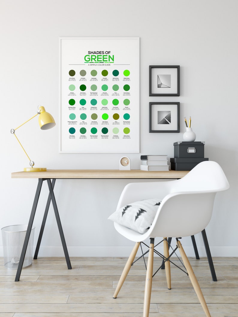 Different Shades of Green Color Chart With 30 Different Hex Color Codes ...