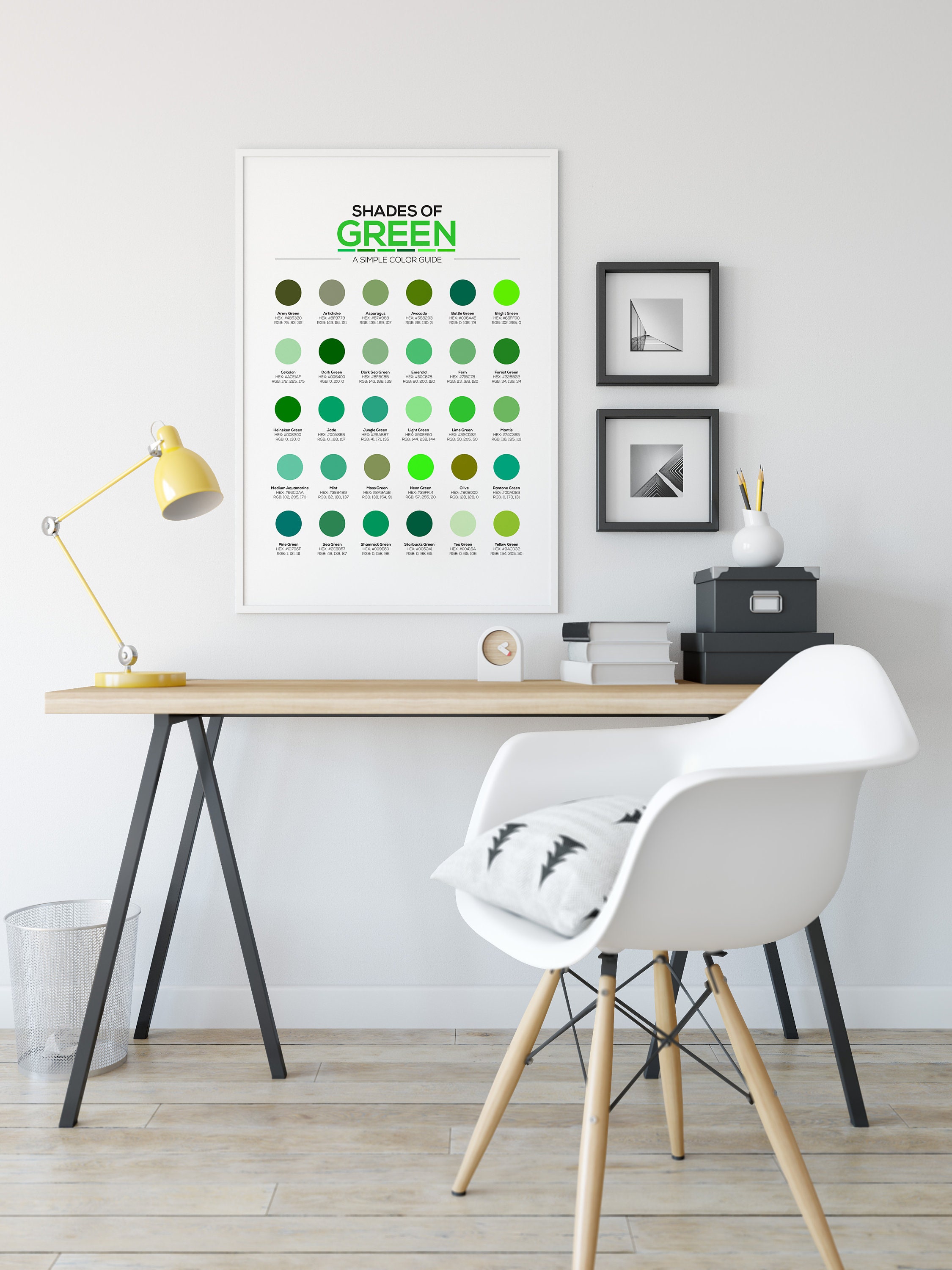 Different Shades of Green Color Chart With 30 Different Hex Color Codes ...
