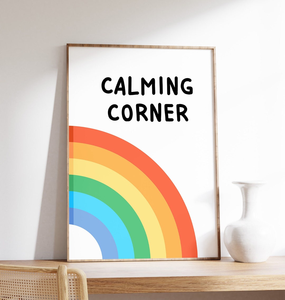 Calming Corner Poster, Mental Health Print for Kids, Self Regulation ...