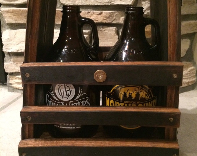Bourbon Barrel Stave Double Growler Caddy - Etsy