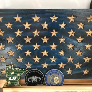 American Flag Challenge Coin Display - Etsy